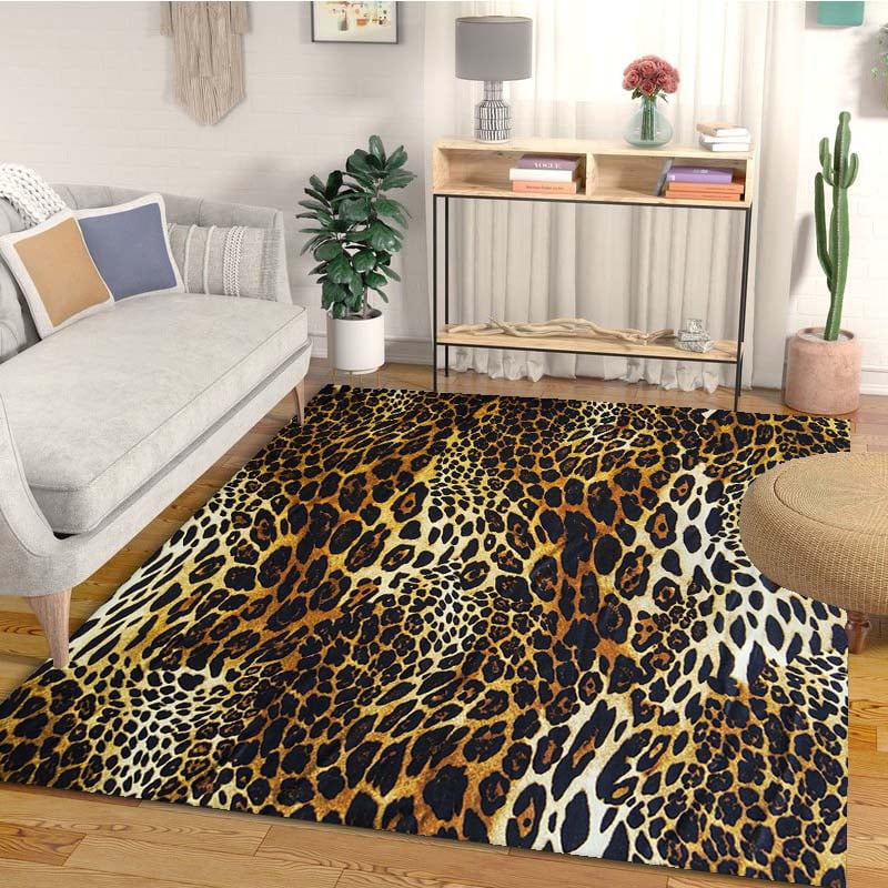 Cheetah Leopard Print Pattern Area Rugs for Living Room Bedroom ration ...
