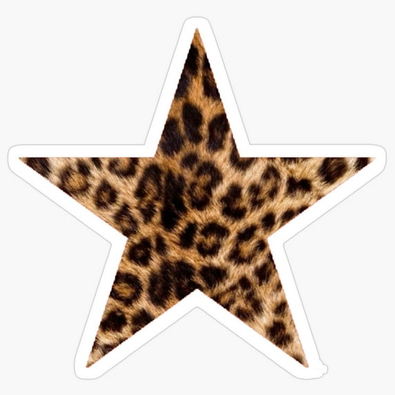 Cheetah / Leopard Print Star Sticker. Gift For You - Decorate Laptops ...