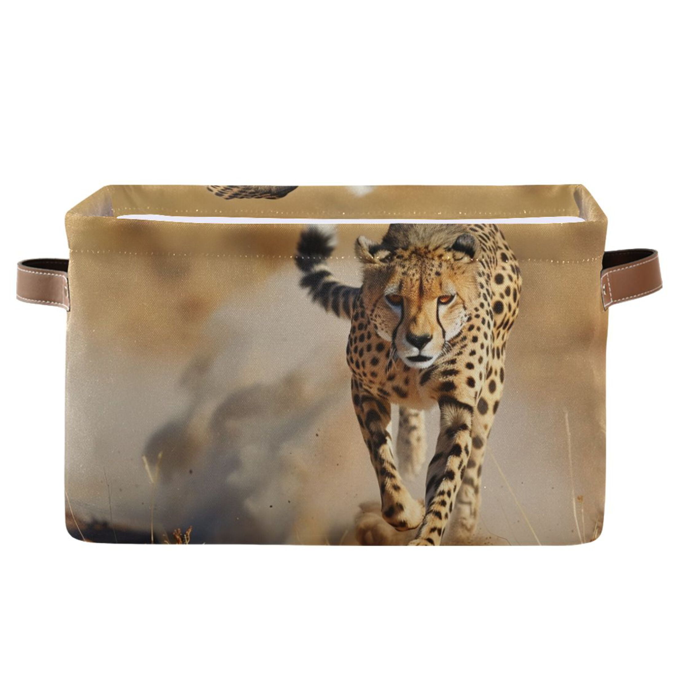 Cheetah Leopard Running Storage Basket Large Bin Laundry Boxes Toys ...