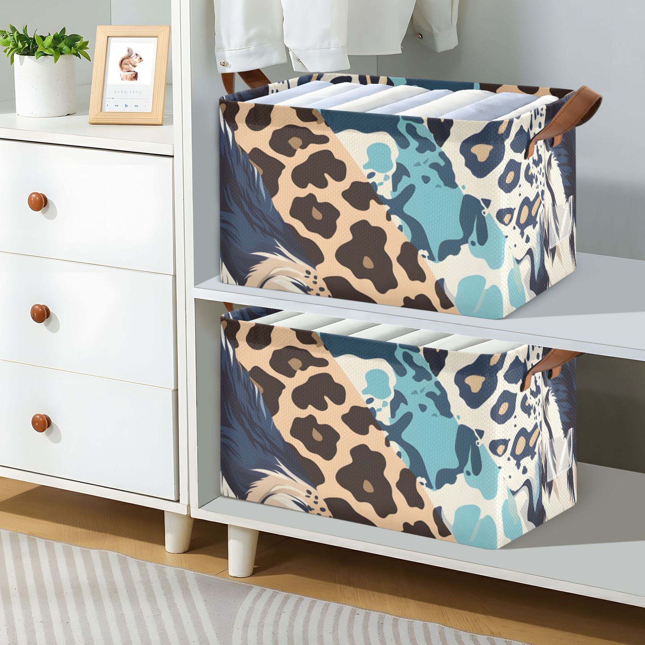 Cheetah Leopard Skin Foldable Storage Large Fabric Storage Baskets ...