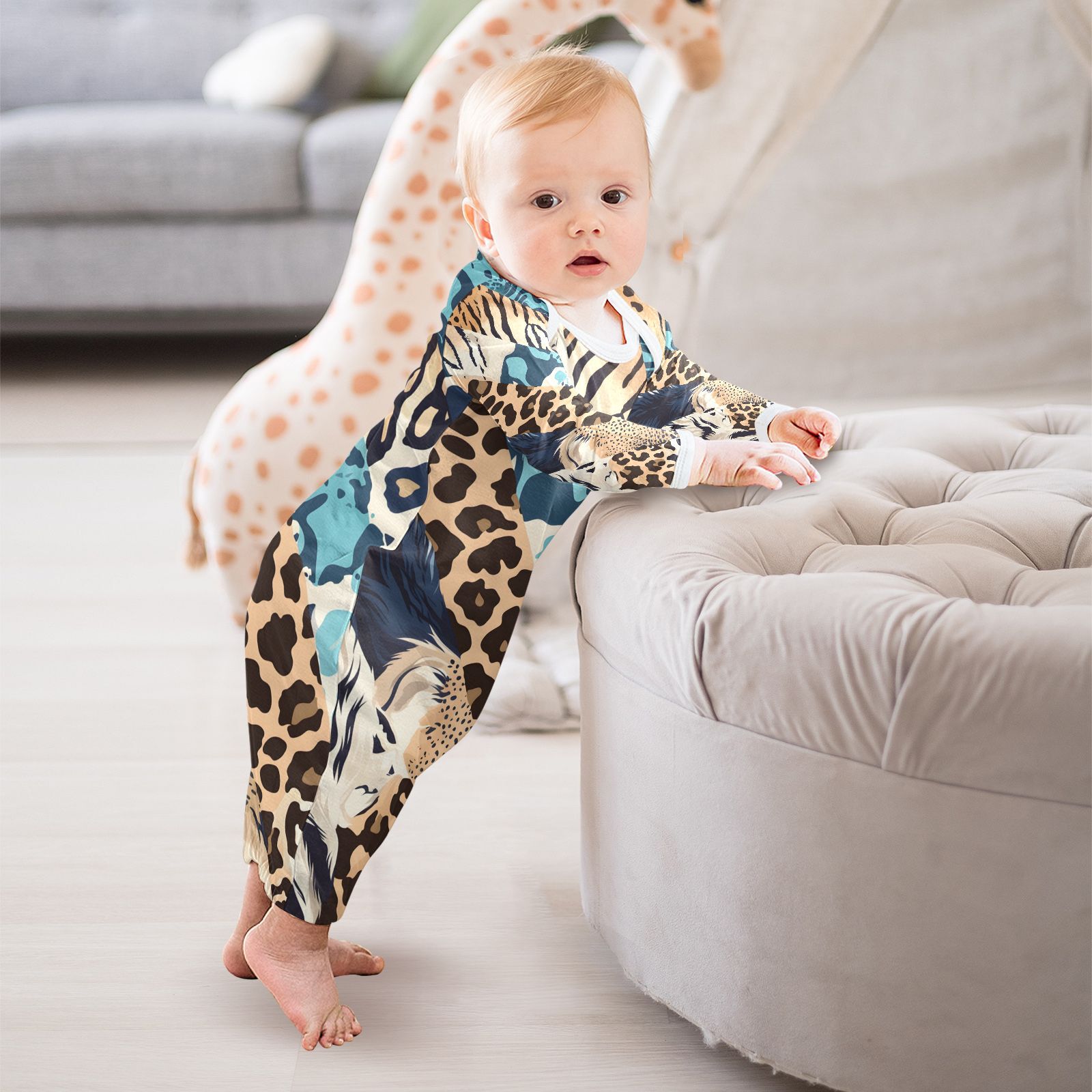 Cheetah Leopard Skin Newborn Baby Sleeper Gowns Baby Nightdress Cotton ...