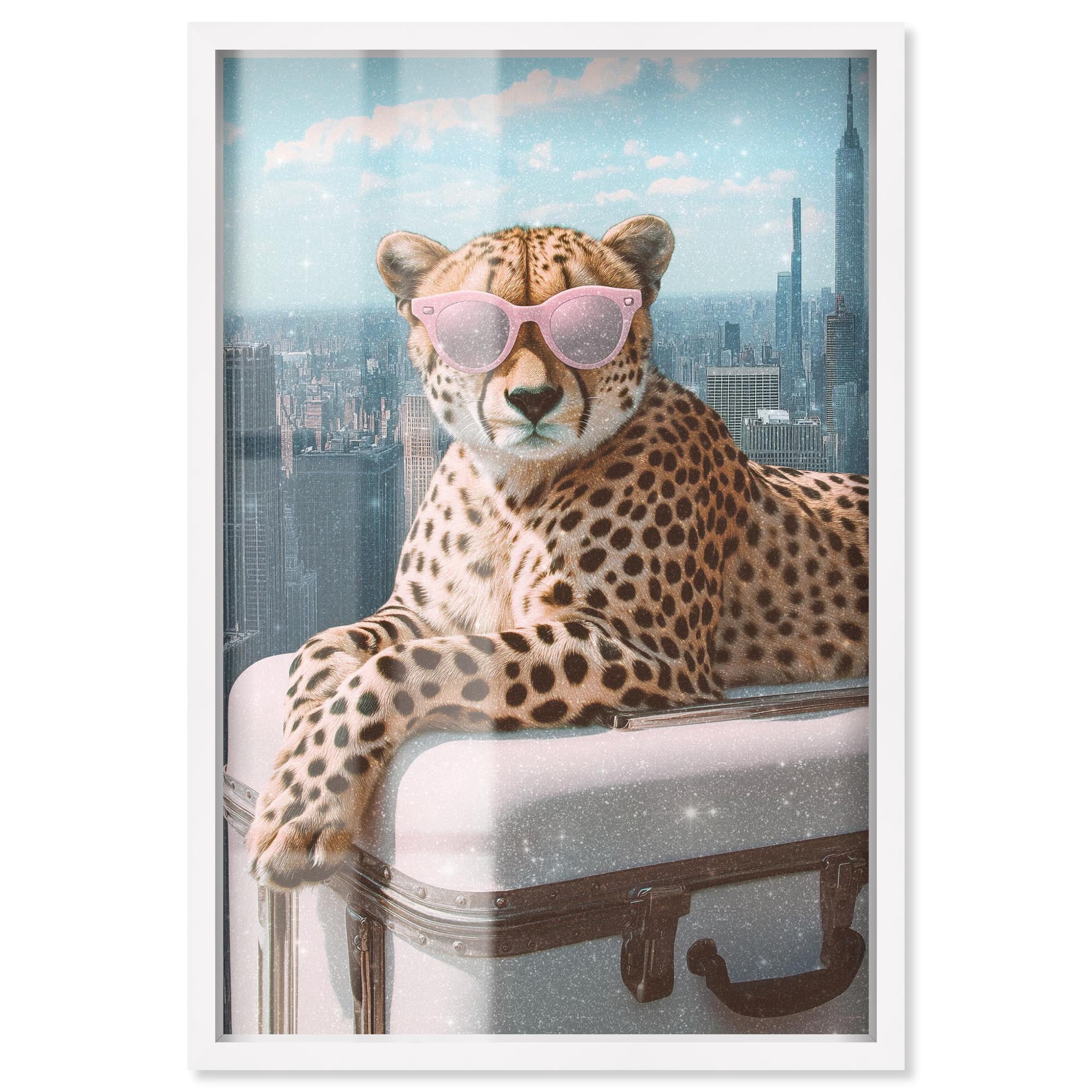 Cheetah Luggage NYC Shadowbox Print Glam Wall Decor by Art Remedy ...