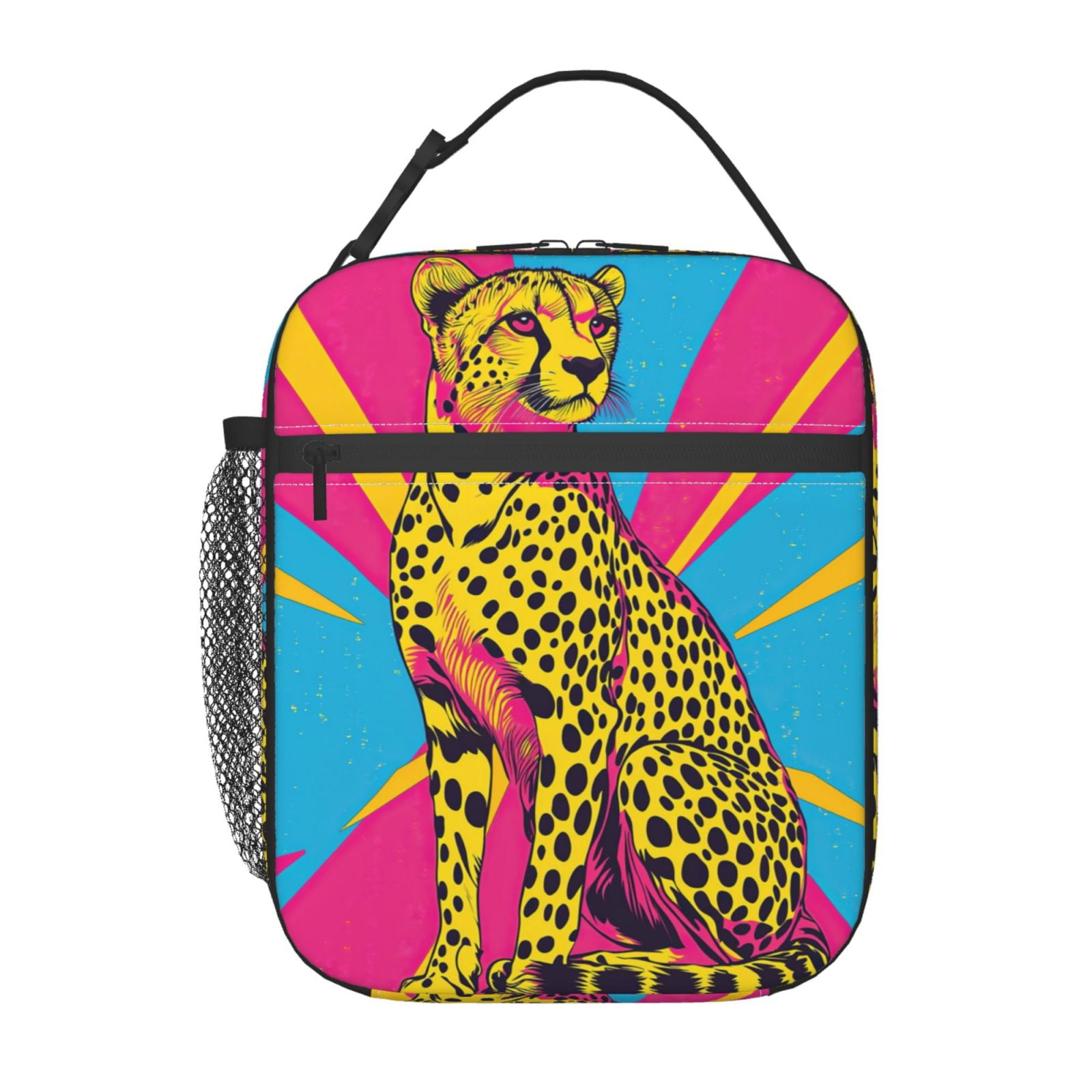 Cheetah Lunch Box Reusable Portable Lunch Bag Tote Bag for Work Picnic ...