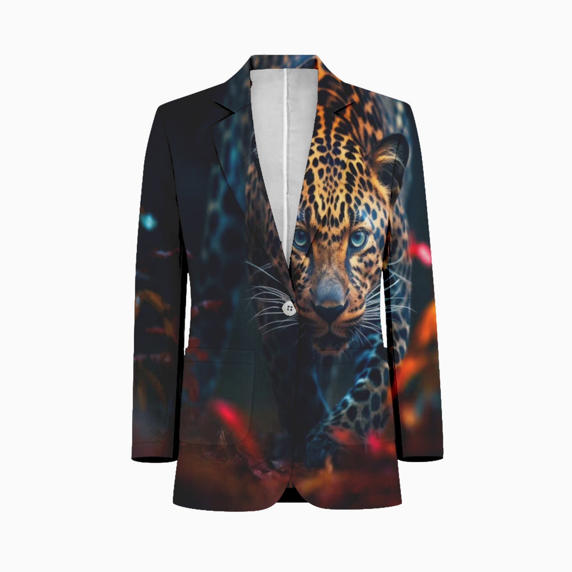 Cheetah Mens Suits Shawl Collar Slim Fit Suit Mens Groom Jacket Tuxedos ...