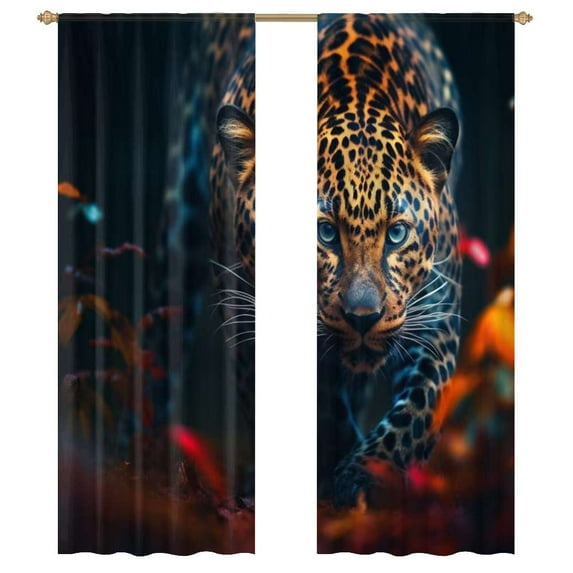Cheetah Modern Tulle Window Curtains for Living Room Luxury Bedroom ...