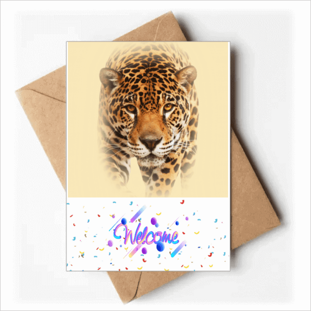 Cheetah Near Fierce Face Art Deco Fashion Welcome Back Greeting Cards ...