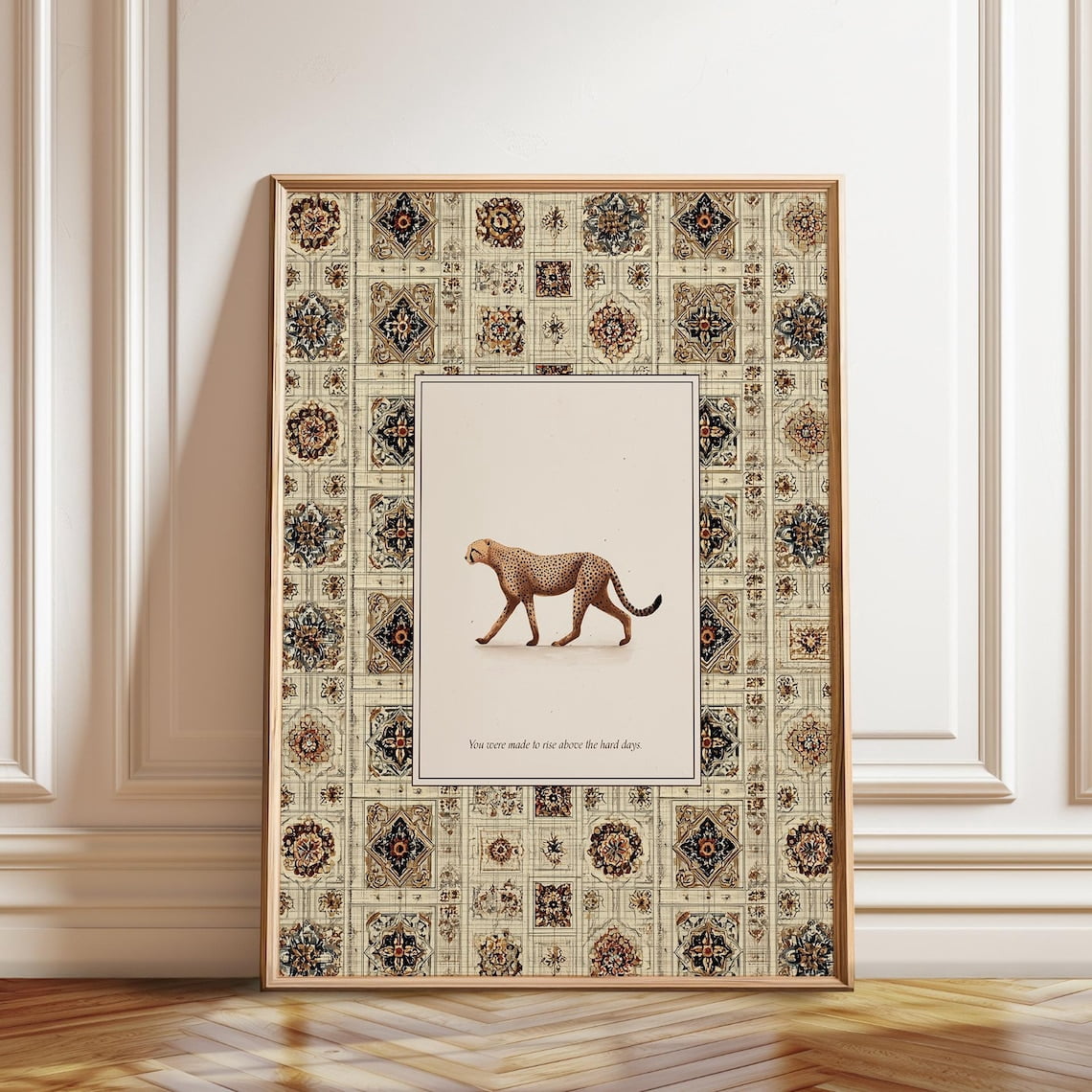 Cheetah Neutral Wildlife Animal Artwork Wall Decor Quote, Unframed ...
