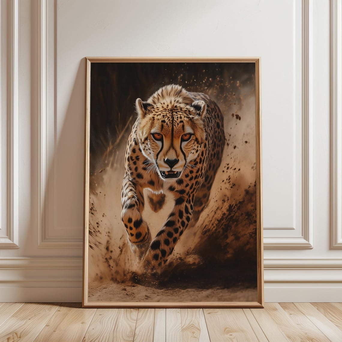 Cheetah Oil Painting, Cheetah Running, Cheetah Safari Print, Cheetah ...