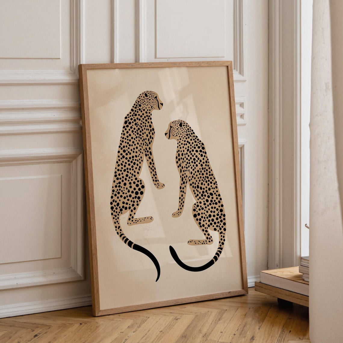 Cheetah Pair of Cheetahs Modern Wildlife Neutral Animal Poster Unframed ...