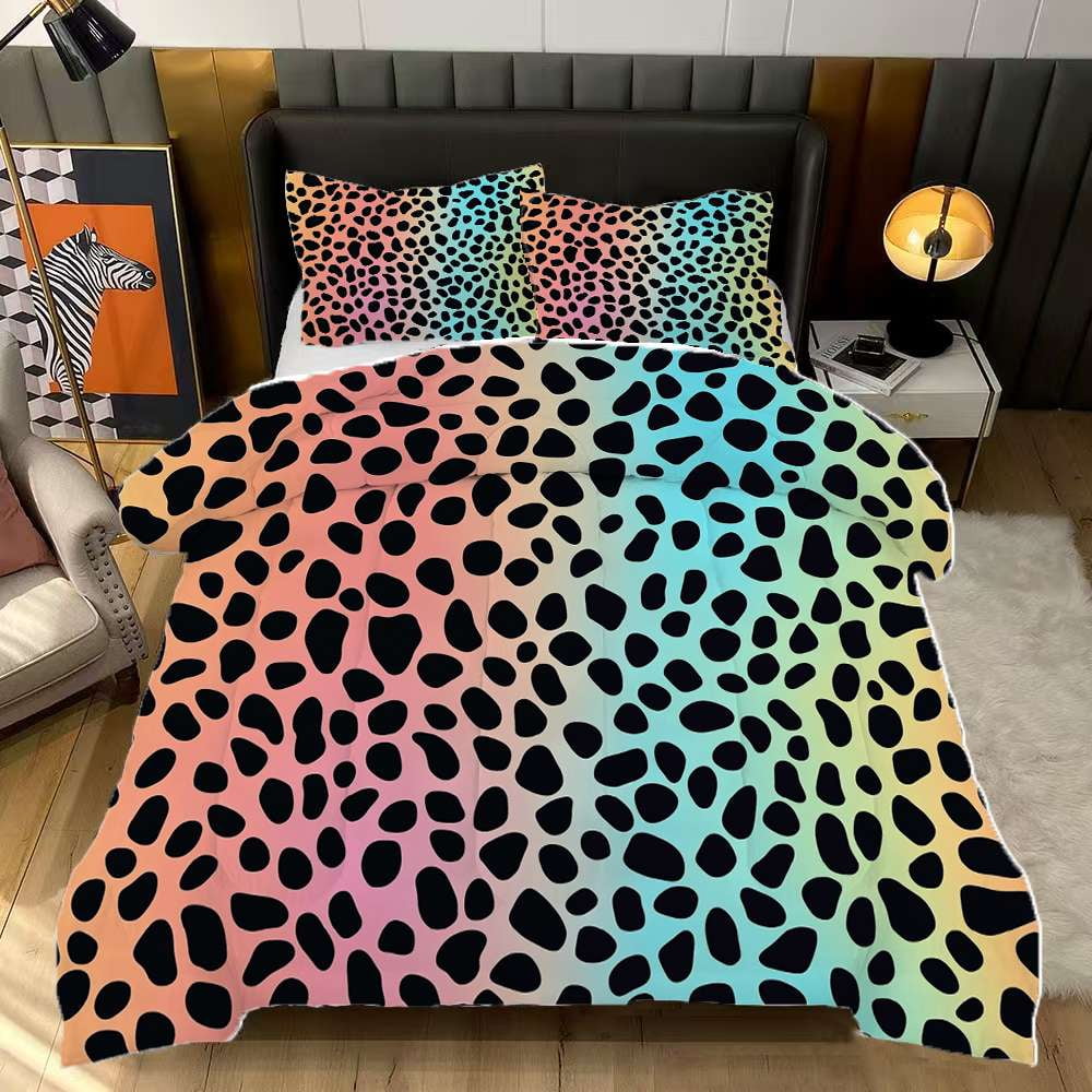 Cheetah Pattern Comforter Set Queen Size Bedding Set For Travl Bedroom ...
