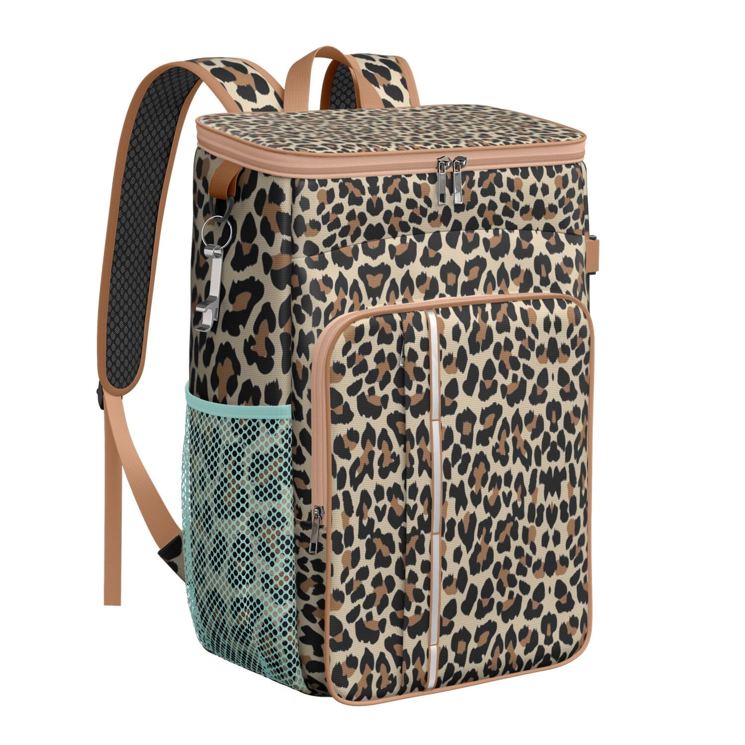 Cheetah Pattern Cooler Backpack - Fashion Insulated Lunch Bag with 20L ...
