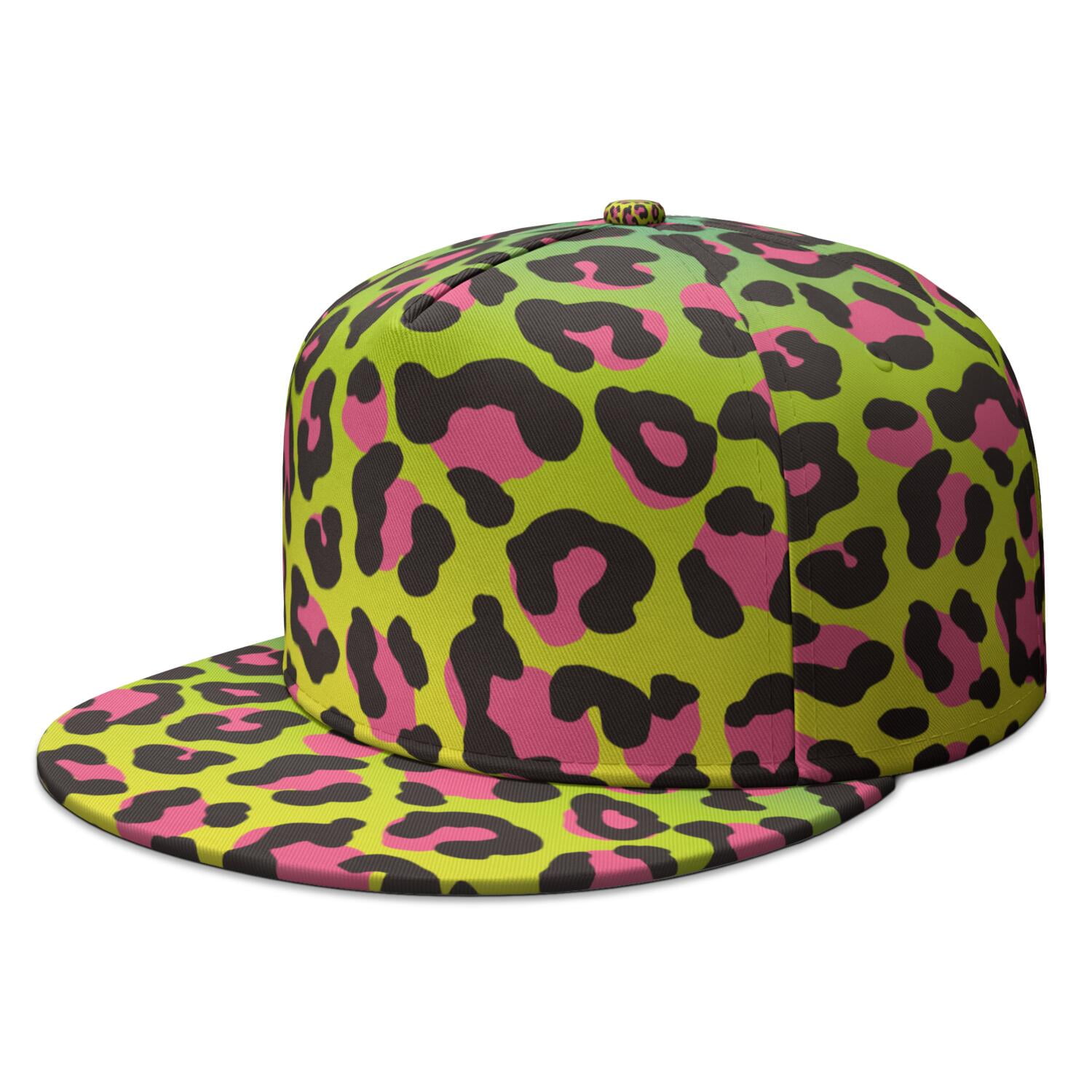 Cheetah Pattern Flat Bill Baseball Cap - Modern Adjustable Snapback Hat for Urban Fashion ...