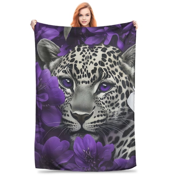 Cheetah Pattern Print Flannel Throw Blanket - Walmart.com