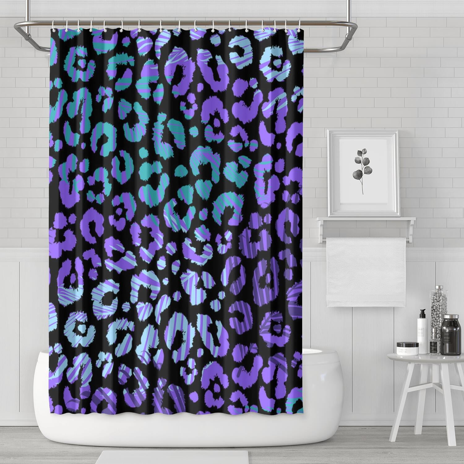 Cheetah Pattern Shower Curtain with Modern Fashion Polka Spots, Cute ...