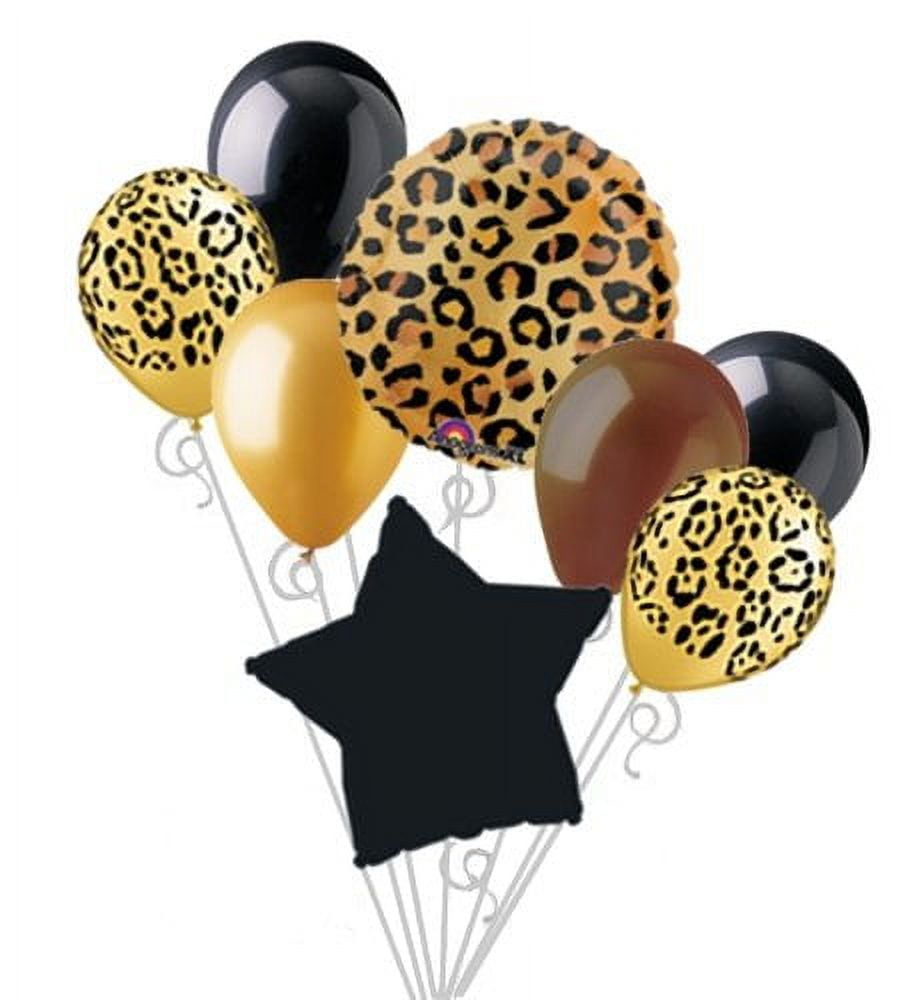 Cheetah Print Balloon Bouquet Set Party Decoration 8pc - Walmart.com