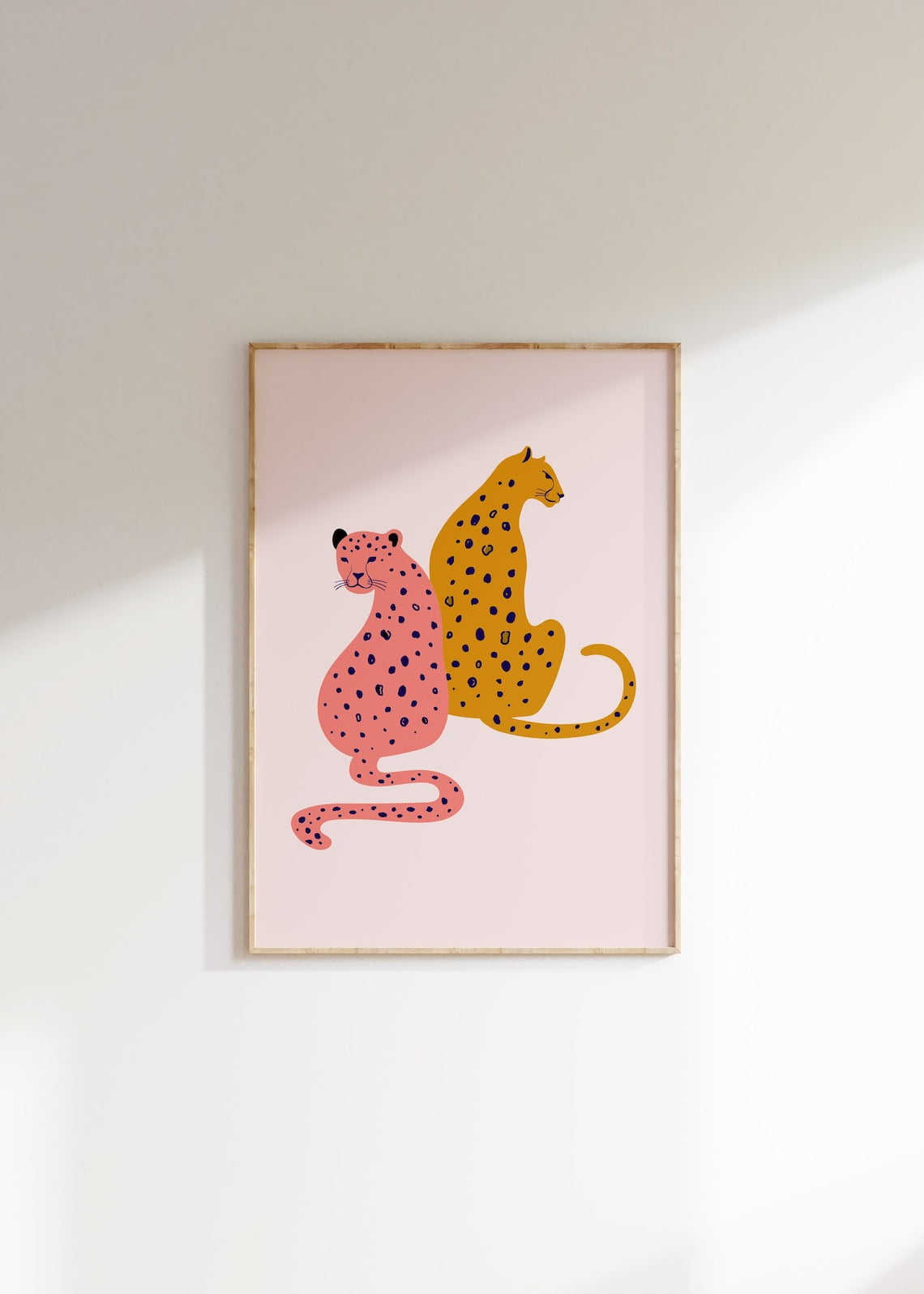 Cheetah Print • Blush Pink Cheetahs Wall Art • Big Cat Posters ...