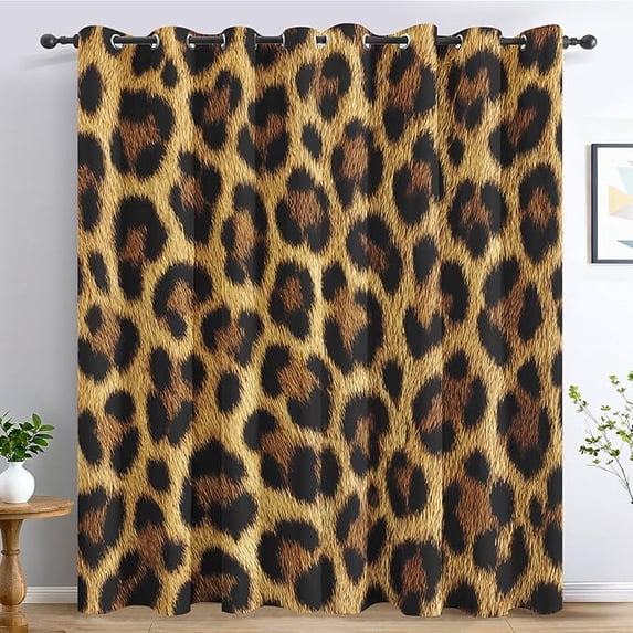 Cheetah Print Curtains for Living Room - Animal Skin Blackout Curtains ...