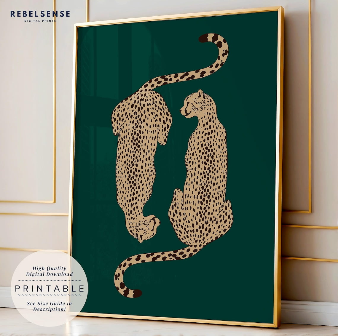 Cheetah Print, Emerald Green Leopard Print, Dopamine Decor, Retro ...