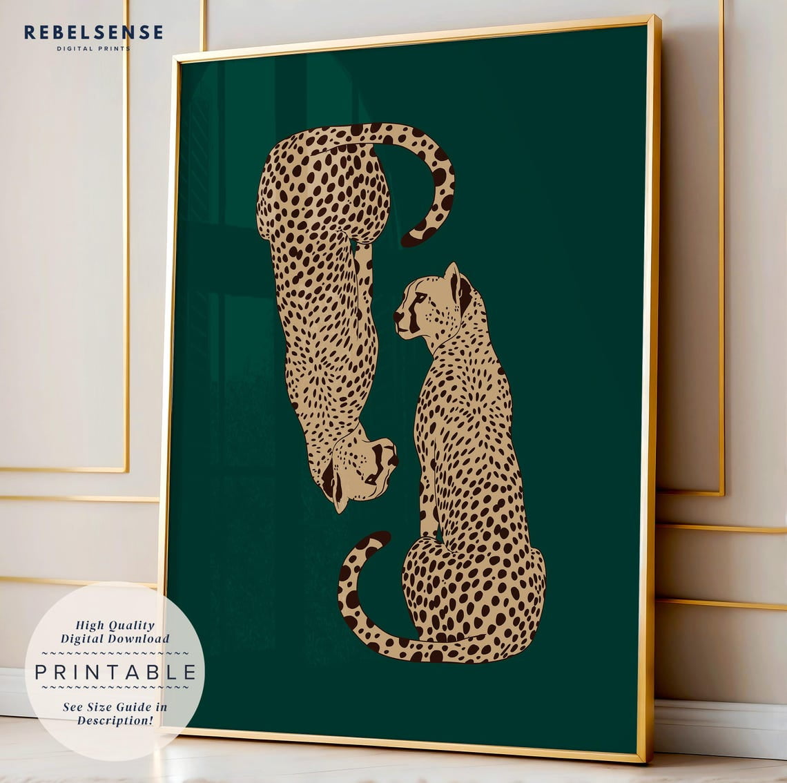 Cheetah Print, Emerald Green Leopard Print, Dopamine Decor, Retro ...