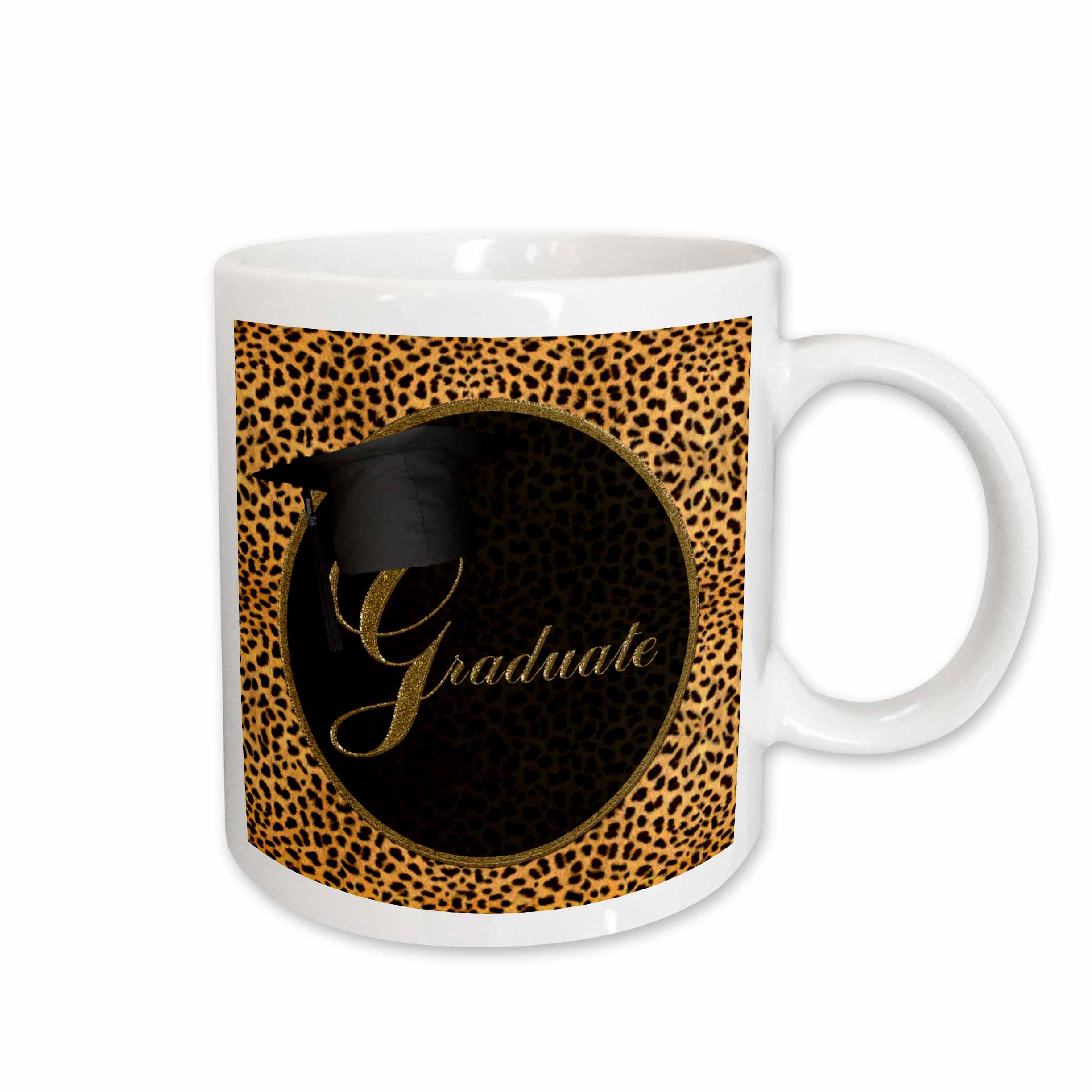 Cheetah Print Graduation Cap with Gold Bling for the Graduate. 11oz Mug ...