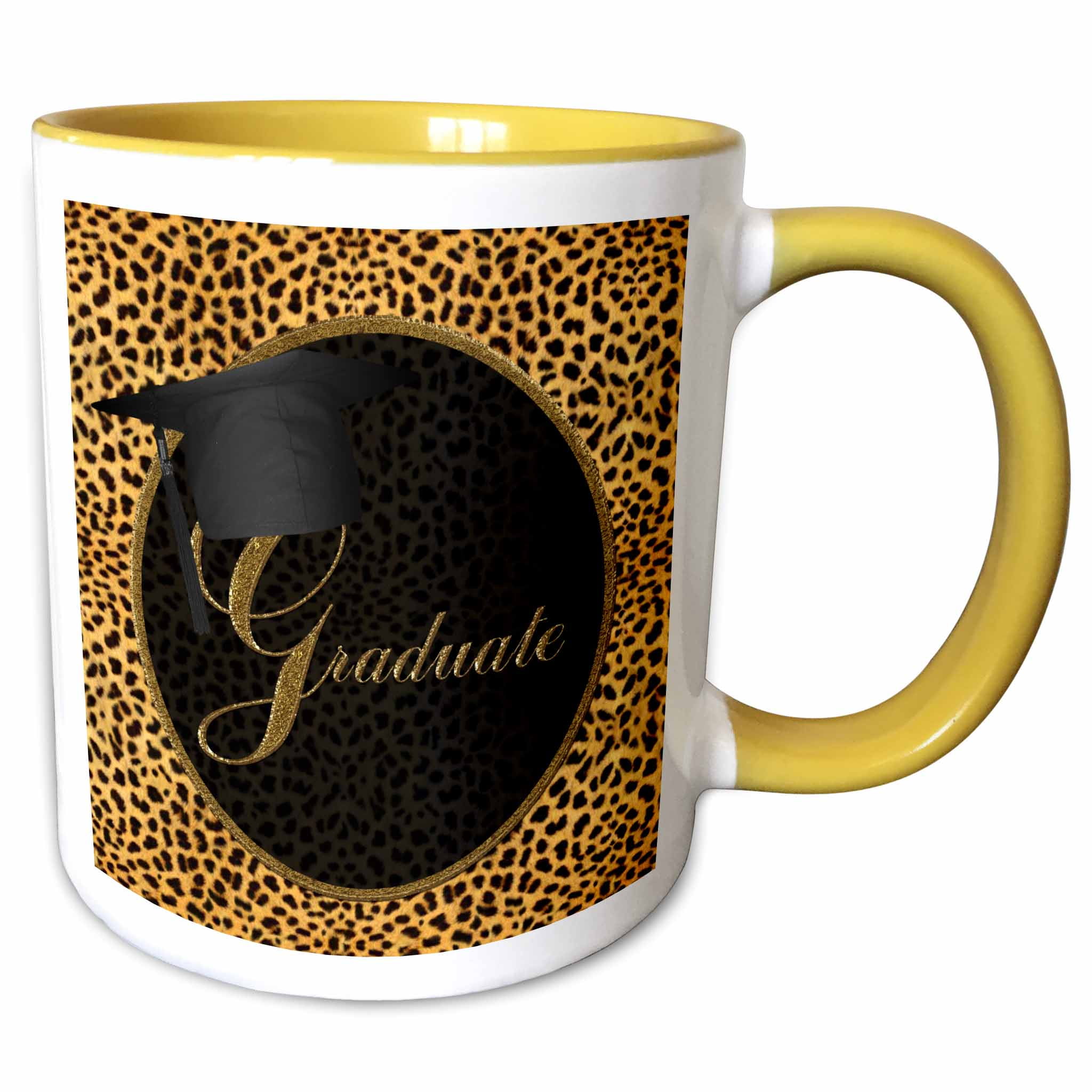 Cheetah Print Graduation Cap with Gold Bling for the Graduate. 15oz Two ...
