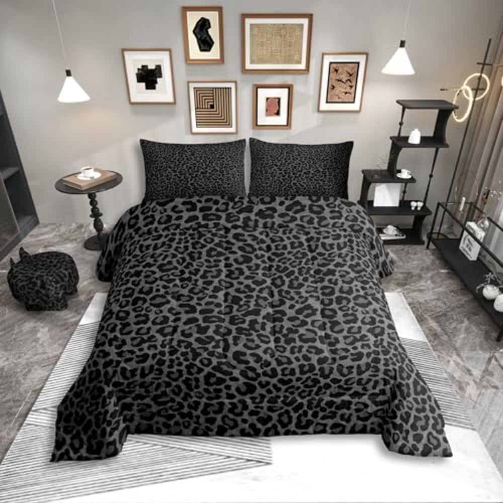 Cheetah Print King Size Comforter Set for Adult Women 3 Pieces Leopard ...