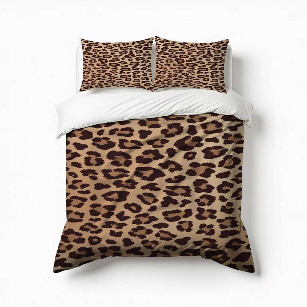 Cheetah Print Leopard Print Bedding Set 3 Pcs Soft Microfiber Quilt ...