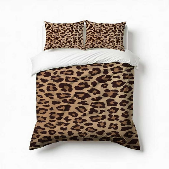 Cheetah Print Leopard Print Bedding Set 3 Pcs Soft Microfiber Quilt ...