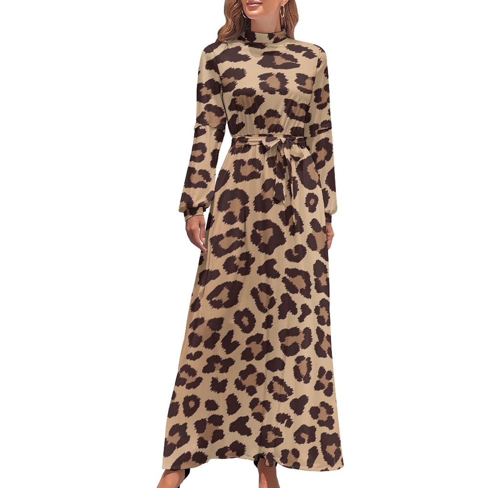 Cheetah Print Leopard Print Long Dress Women's Summer Skirt Dress for ...