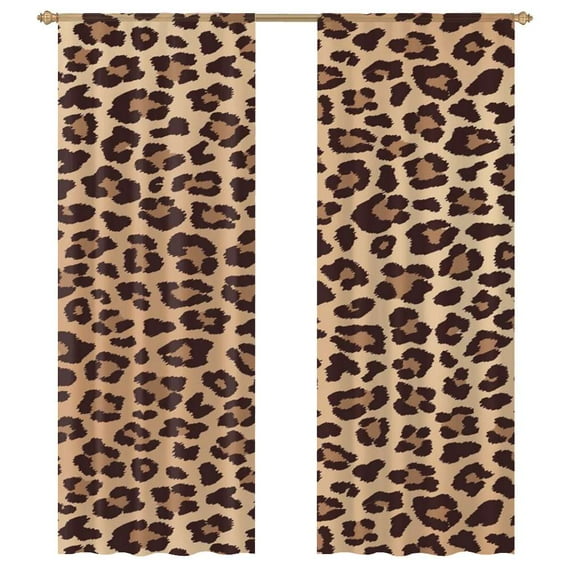 Cheetah Print Leopard Print Tulle Curtains For Living Room Chiffon ...
