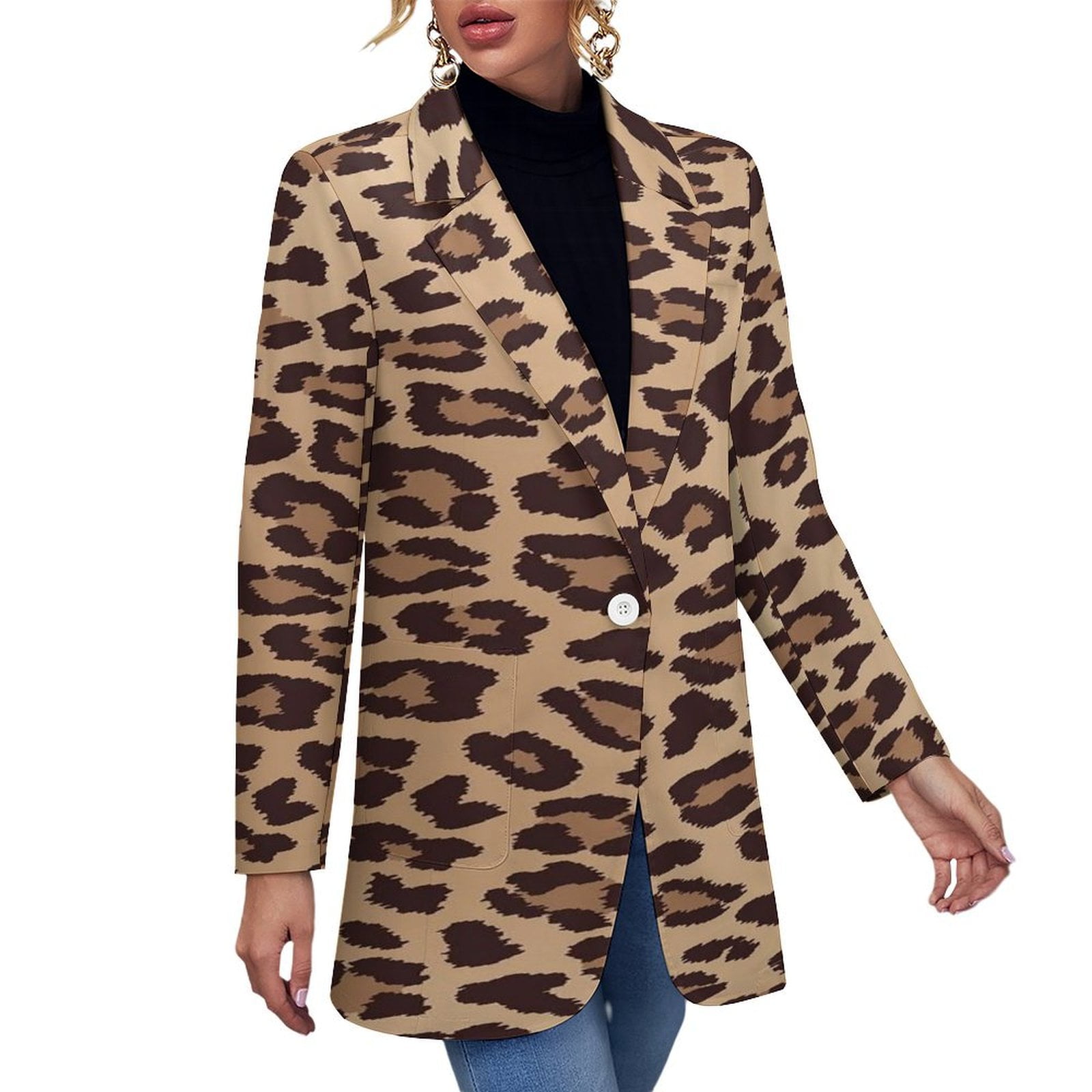 Cheetah Print Leopard Print Woman Casual Loose Suits Summer Jacket ...