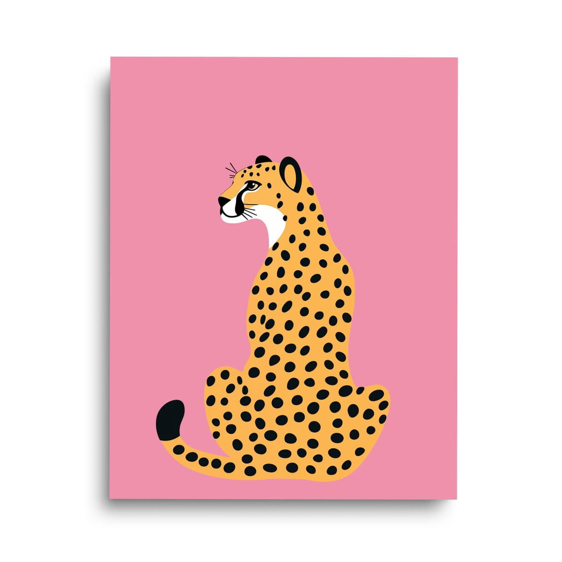 Cheetah Print, Minimalist Pink Portrait Wall Art, Wildlife Poster ...