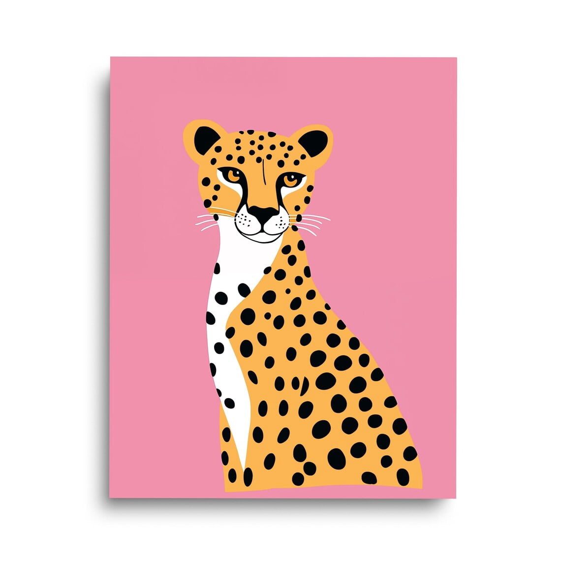 Cheetah Print, Minimalist Pink Wildlife Wall Art, Safari Animal Poster ...