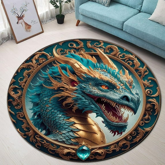 Cheetah Print Round Area Rug, chic animal pattern circle carpet for ...