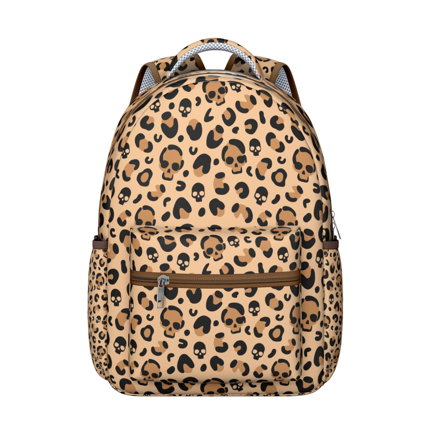 Cheetah Print School Backpack Classic Leopard Spots, Glitter Texture ...