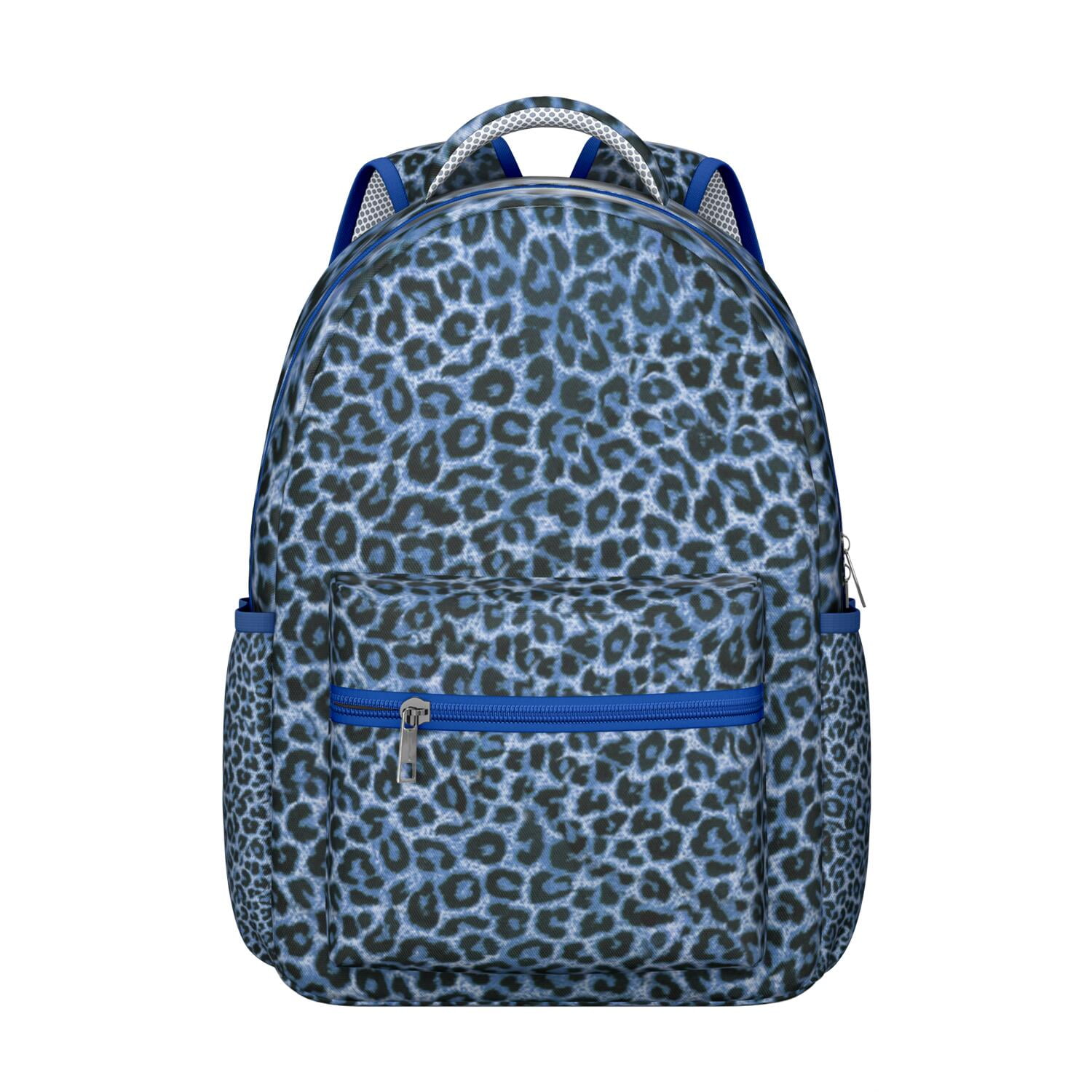 Cheetah Print School Backpack Classic Leopard Spots, Glitter Texture ...