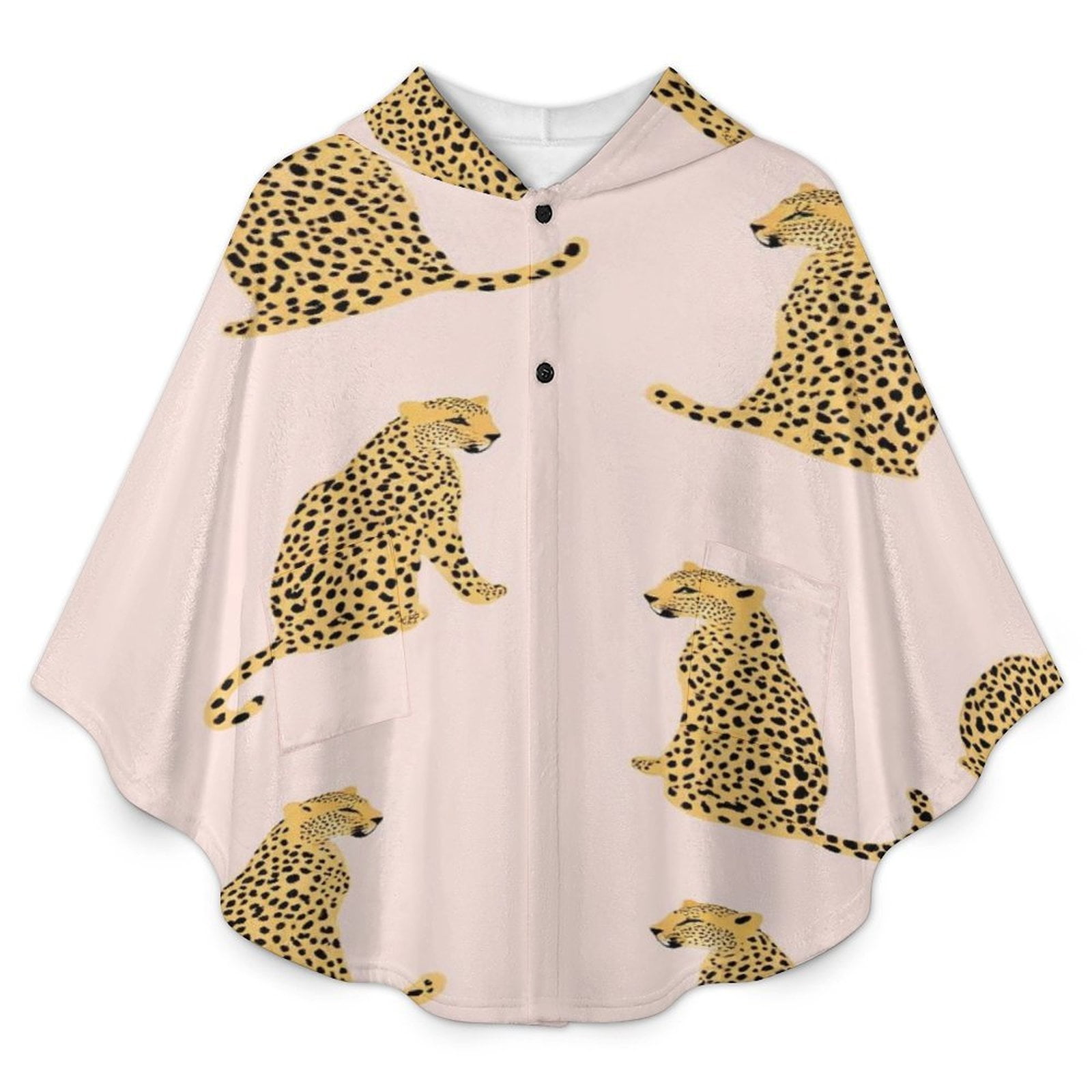 Cheetah Print Seamless Pattern Blanket Oversized Wearable Hooded ...