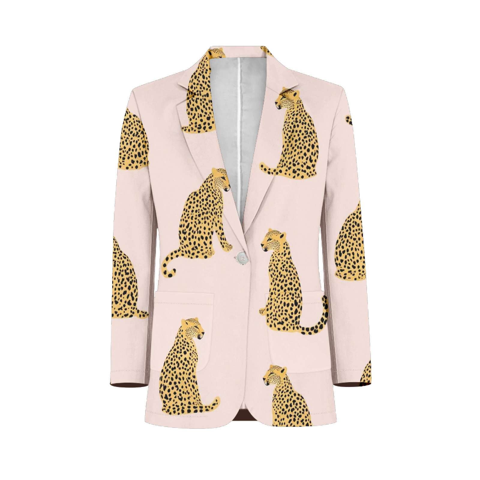 Cheetah Print Seamless Pattern Men Blazers Slim Clothing Summer Jacket ...