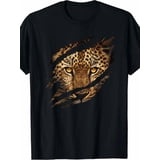 Cheetah Print T-Shirt - Crew Neck Tee Eye Catching Leo.Pard Design ...