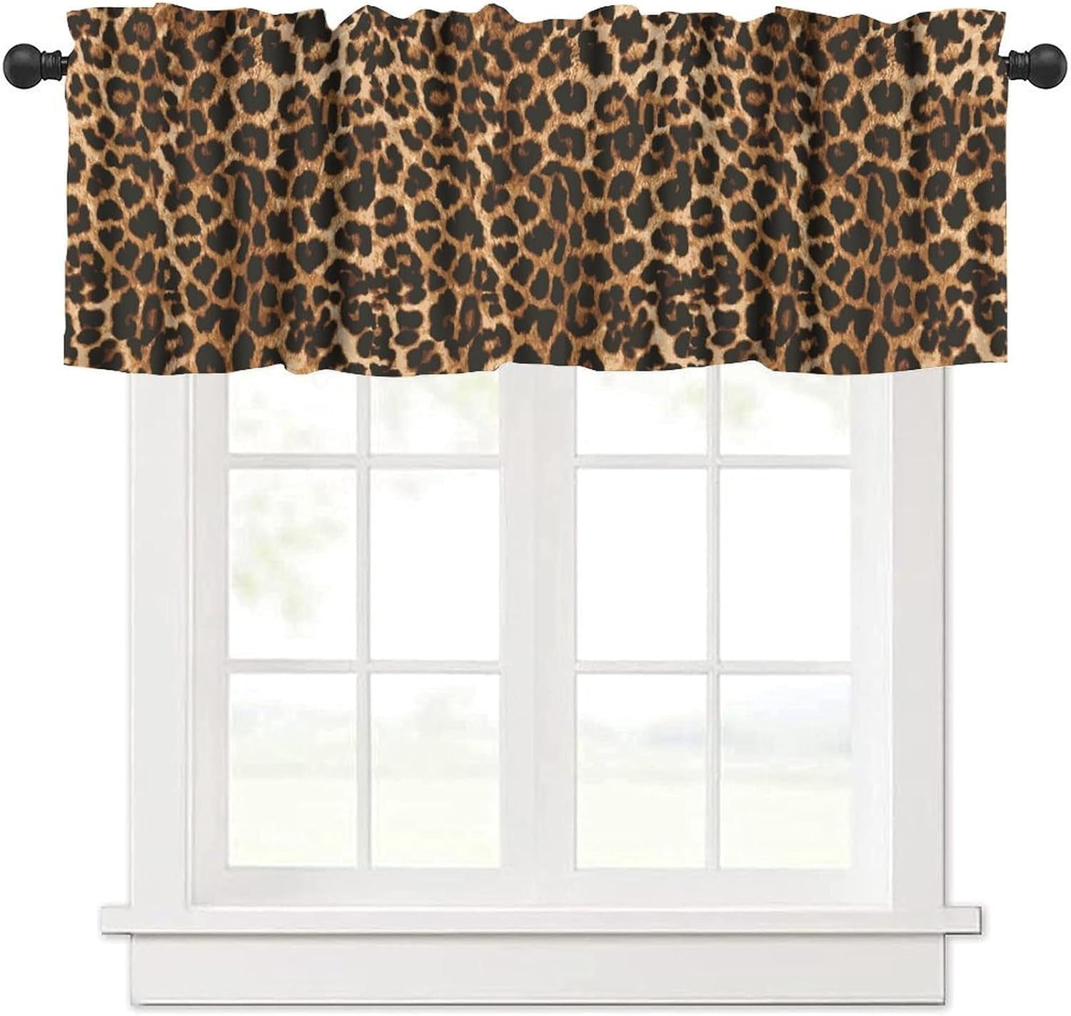 Cheetah Print Valance Curtain Brown Leopard Safari Animal Leopard Skin ...