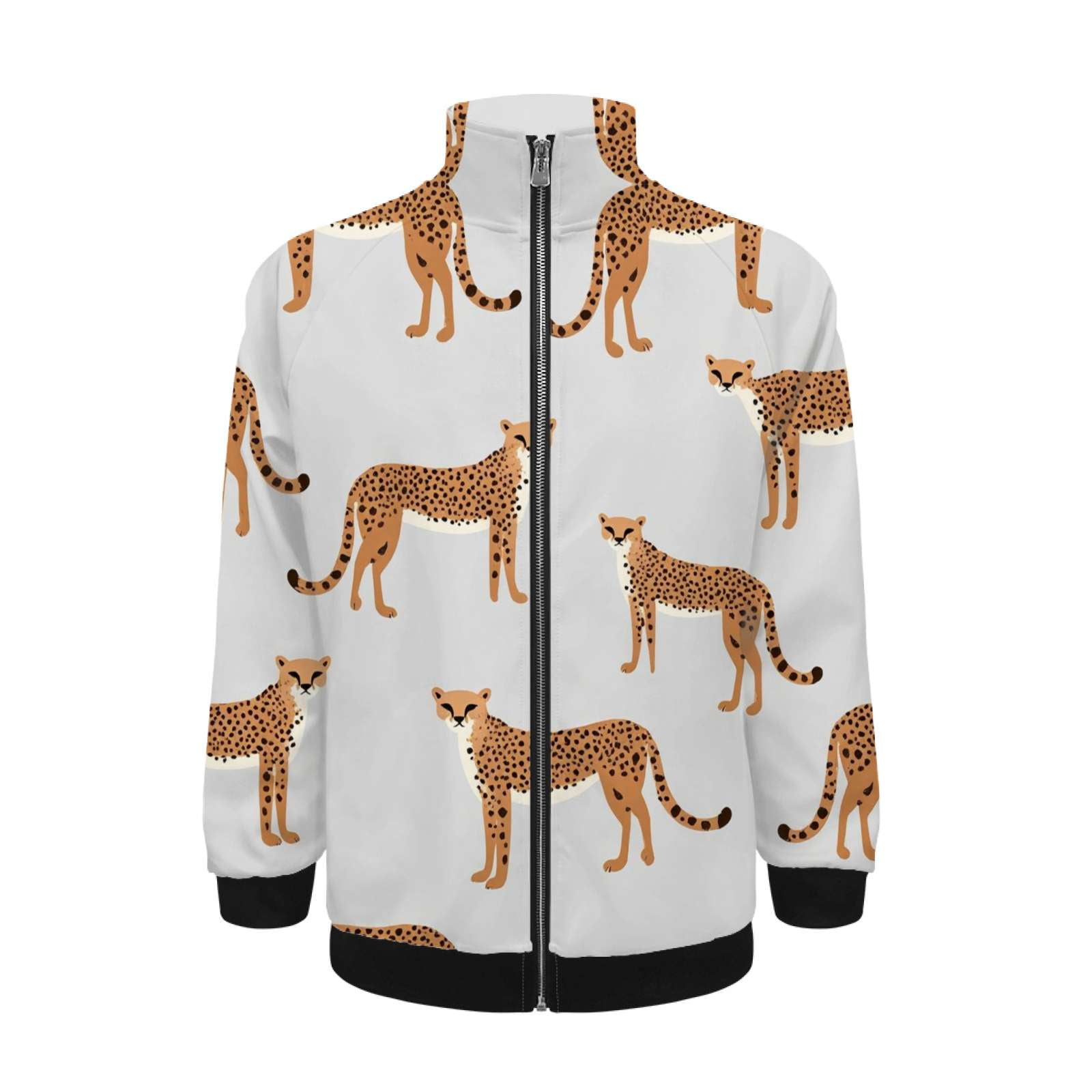 Cheetah Seamless Pattern Repeat Jacket Men's Street Cool Long Sleeves ...