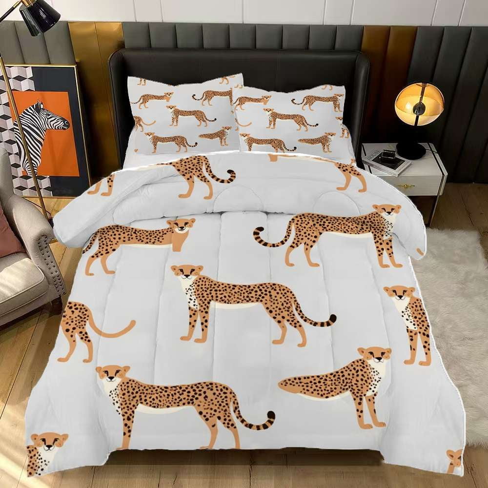 Cheetah Seamless Repeating Pattern Comforter Set Full Size Bedding Set ...