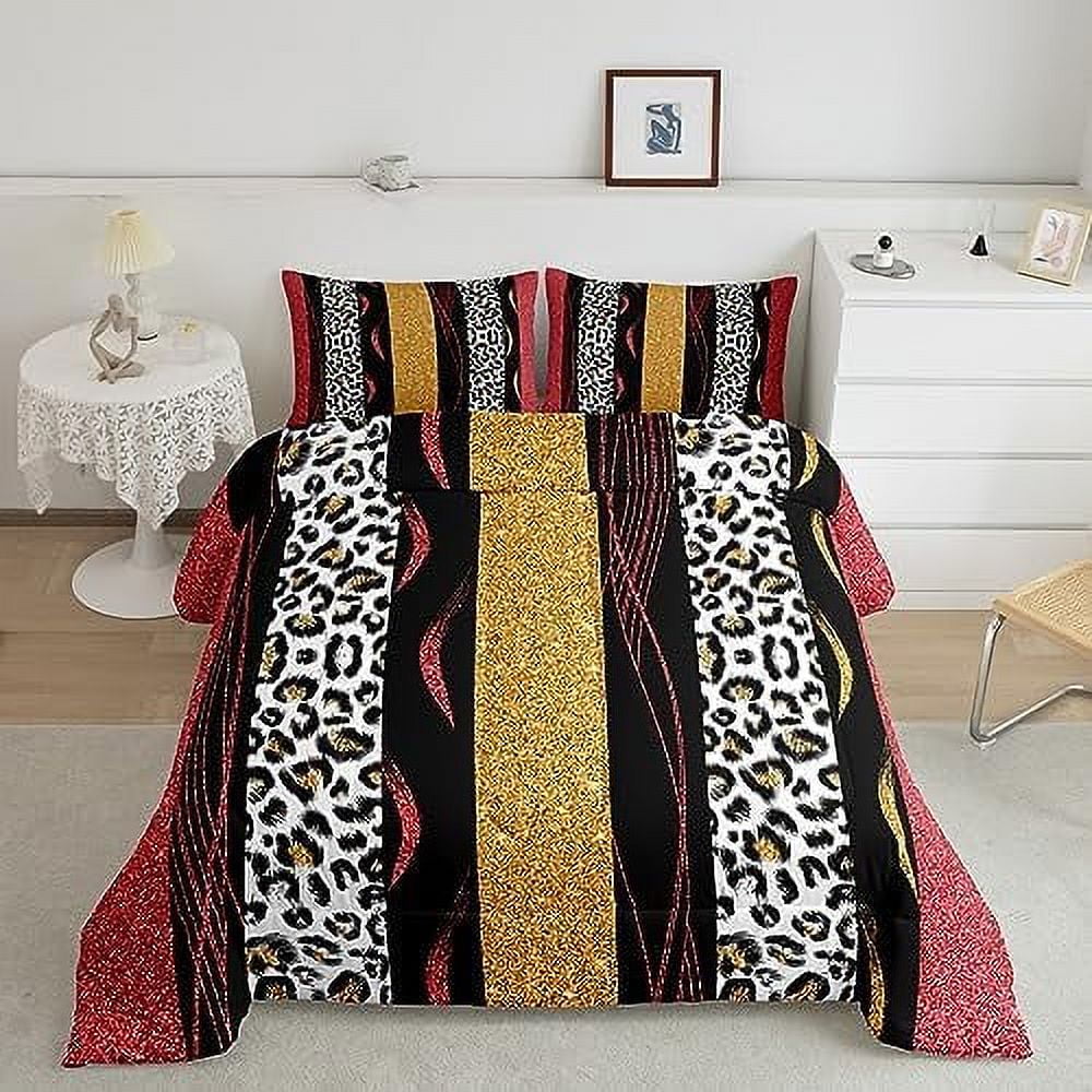 Cheetah Skin Comforter Set Queen Pink Leopard Print Bedding for Kids ...