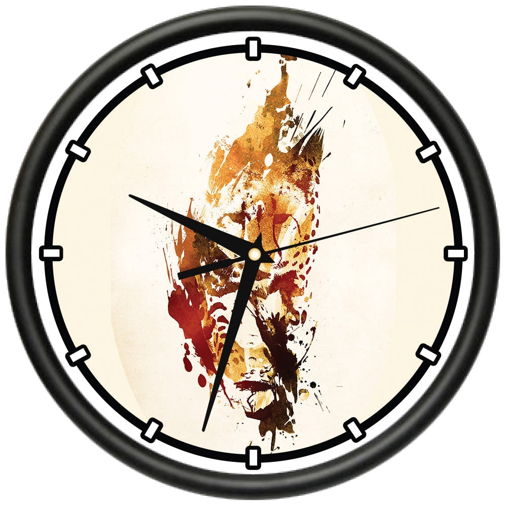 Cheetah Splatter Design Wall Clock | Precision Quartz Movement | Décor ...