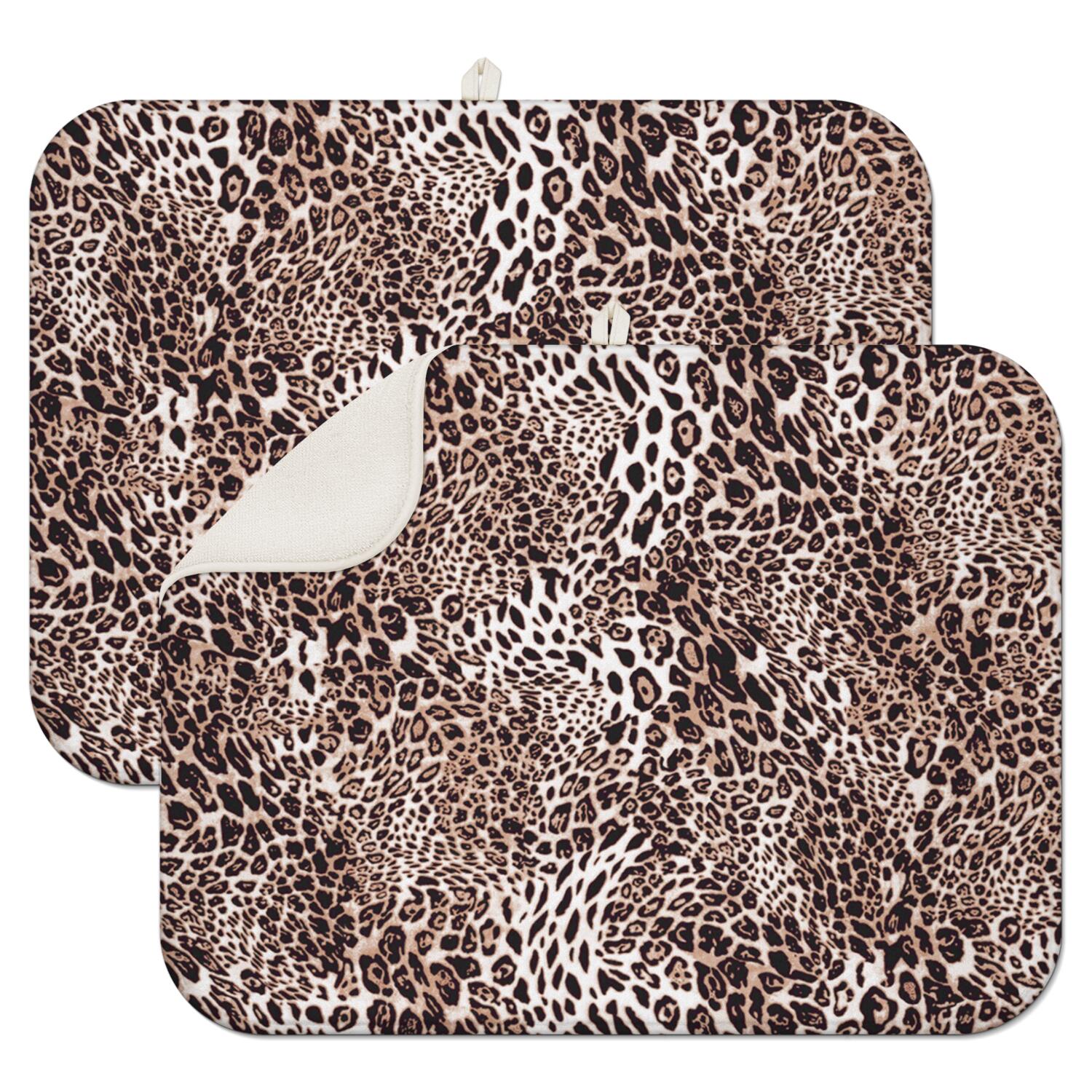 Cheetah Spots Dish Drying Mat – Dynamic Leopard Pattern, Aesthetic ...