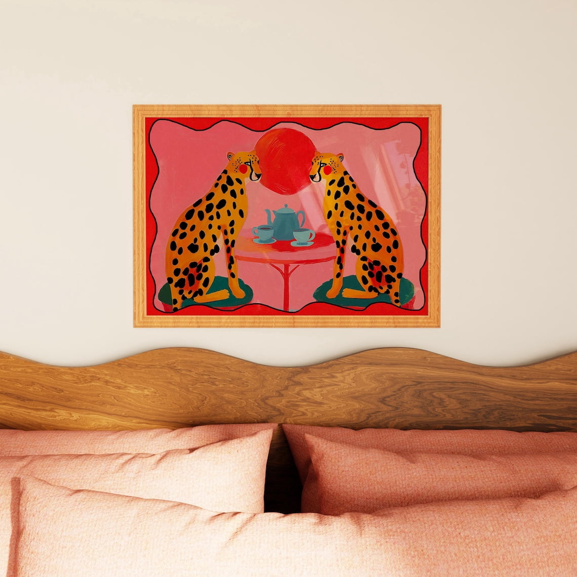 Cheetah Tea Party Whimsical Animal Wall Art Poster Unframed Paper Print ...