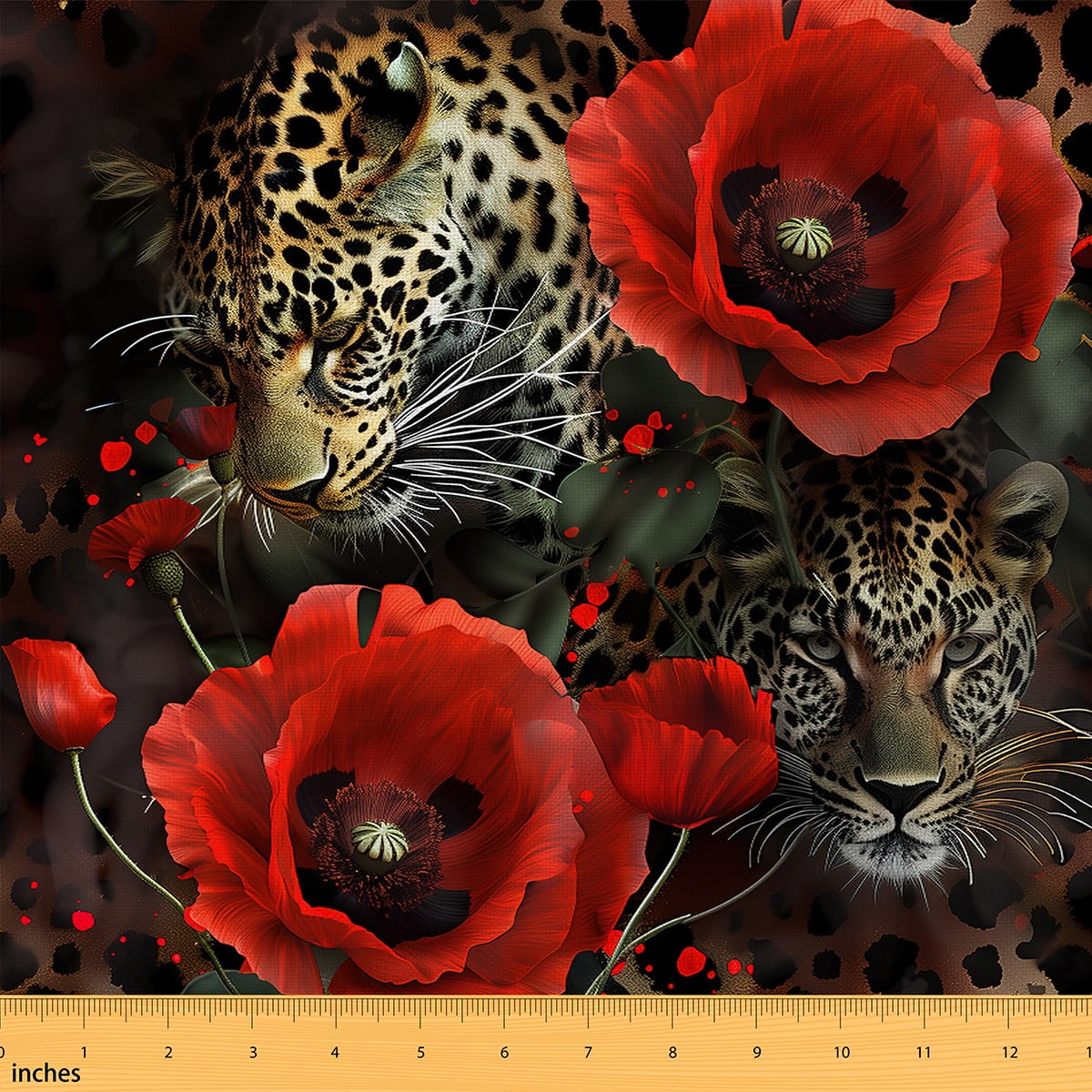 Cheetah Upholstery Fabric,Jungle Animal Fabric By The Yard,Woodland ...