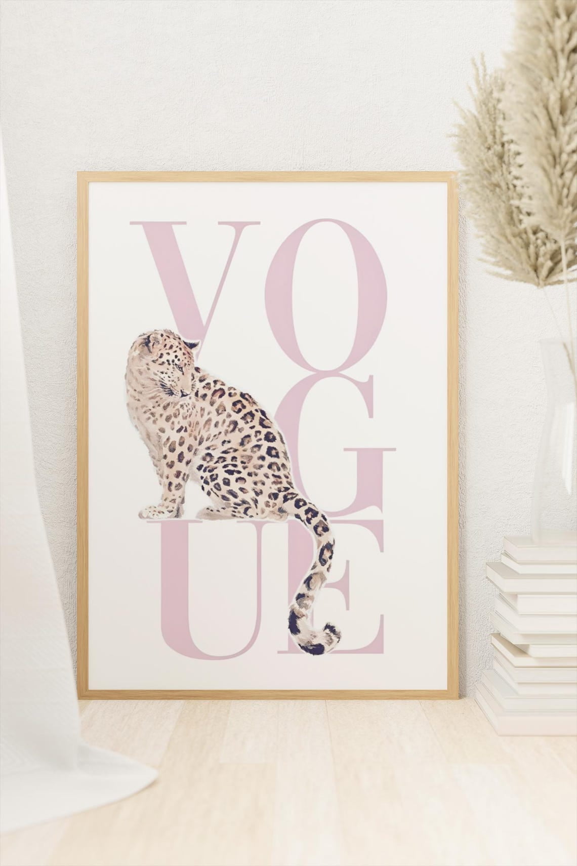 Cheetah Vogue Art Print: Fashion Room Decor #3032, Unframed Canvas Size ...