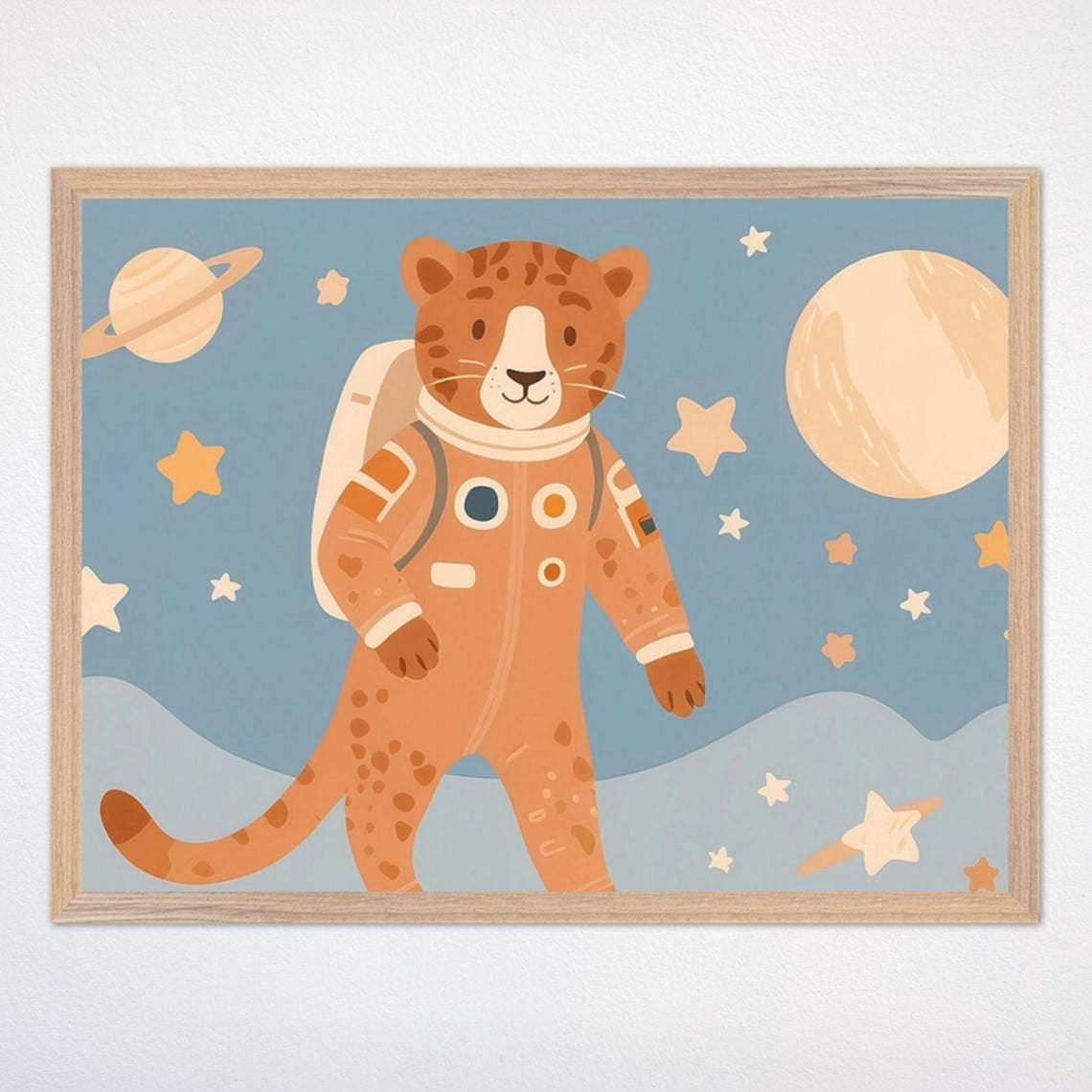 Cheetah Wall Art For Nursery And Kids Rooms, Space Wall Decor, Poster ...