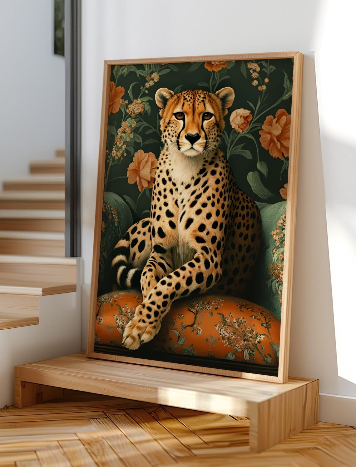 Cheetah Wall Art Print, Maximalist Cheetah Wall Art, Animal Wall Decor ...